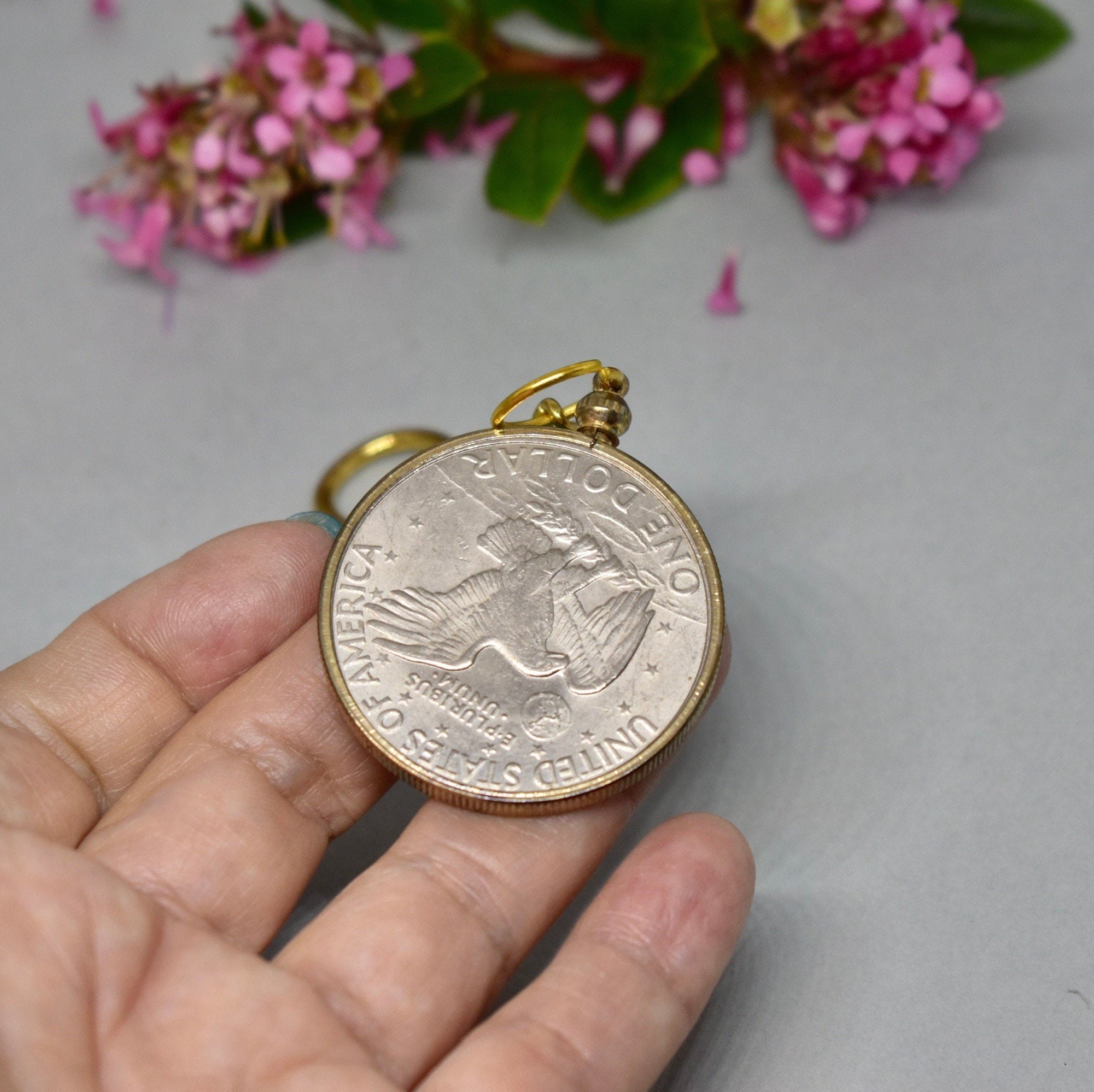 One 1972 USA liberty dollar Keychain Coin Collectors GIft | Etsy