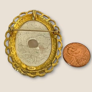 Vintage HOBE Floral Porcelain Brooch Gold Tone - Etsy