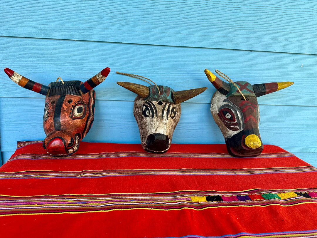 Vintage Guatemalan Masks, Mexican Mask, Folk Art Mask, Carved Mask ...