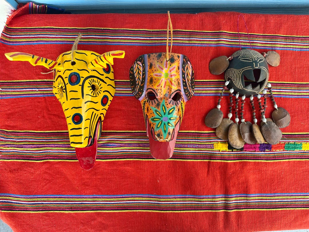 Vintage Mask, Folk Art Mask, Guatemala Mask, Mexican Mask, Carved Mask ...