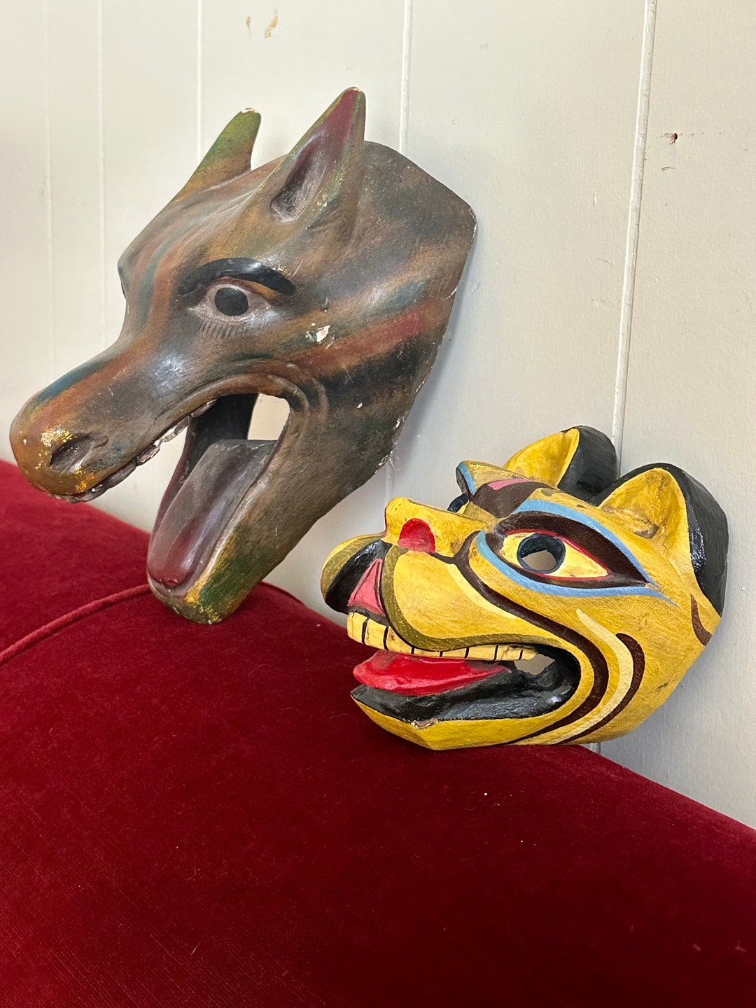 Vintage Mask, Folk Art Mask, Ecuador, Mexico, Guerrero, Decorative Mask ...