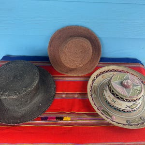 Vintage Guatemalan Hats, Folk Art, Sombrero, Mexican Hat, Top Hat, Wall ...