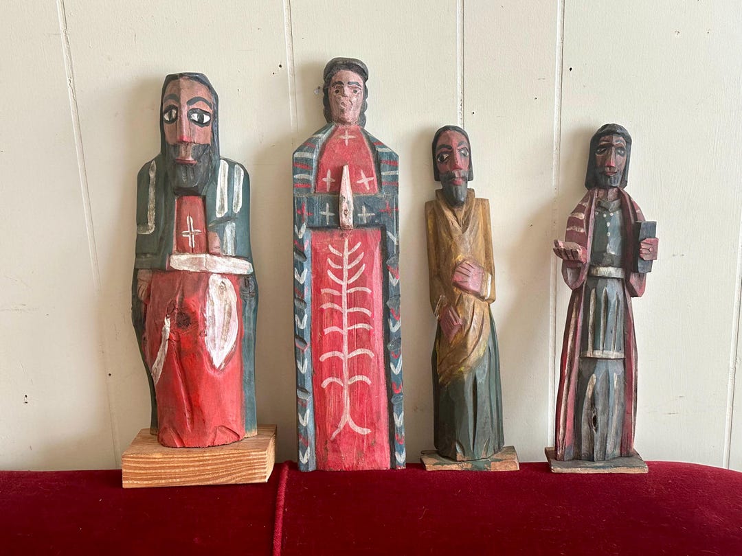 Vintage Carved Santos, Folk Art Carvings, Guatemala Carvings, Mexican ...
