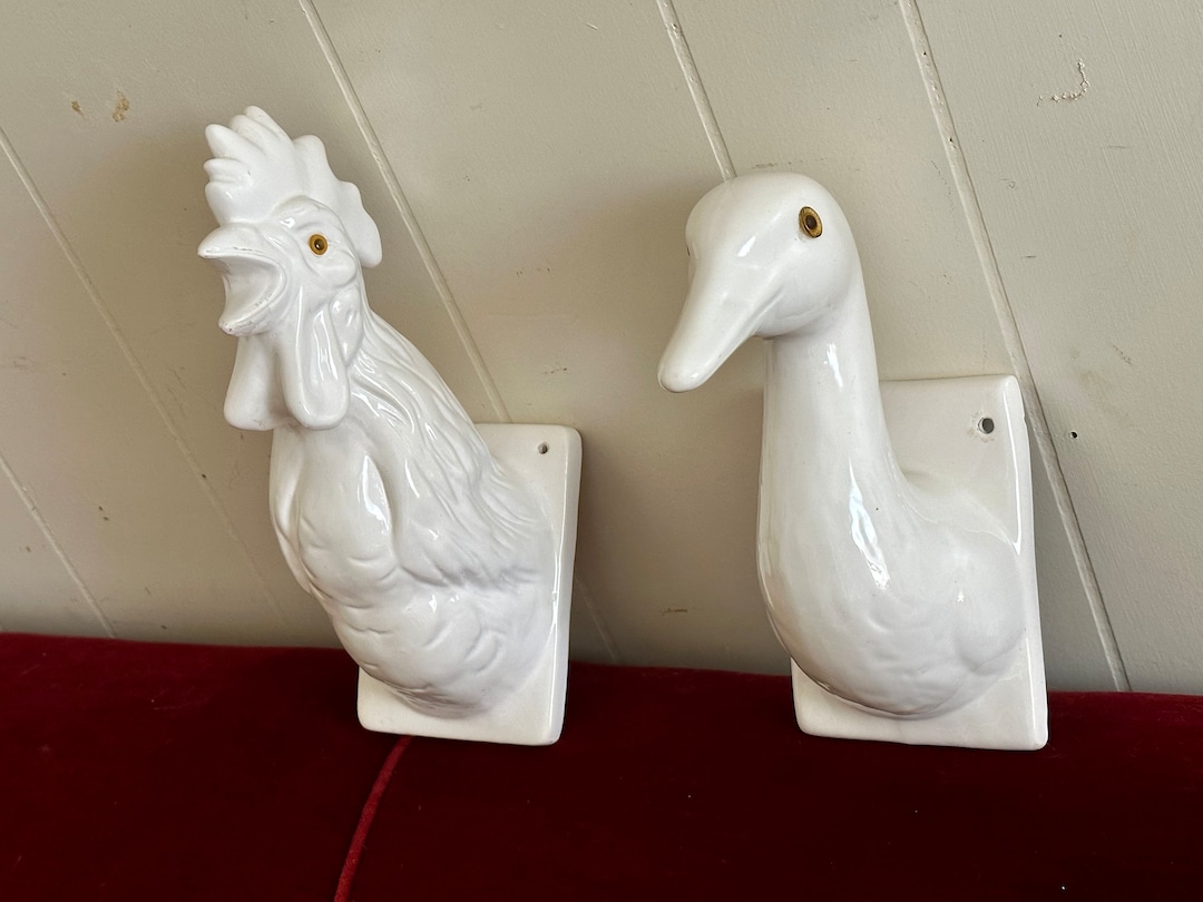 Vintage Ceramic Wall Hangings, Ceramic Kitchen Decor, Ceramic Chicken ...