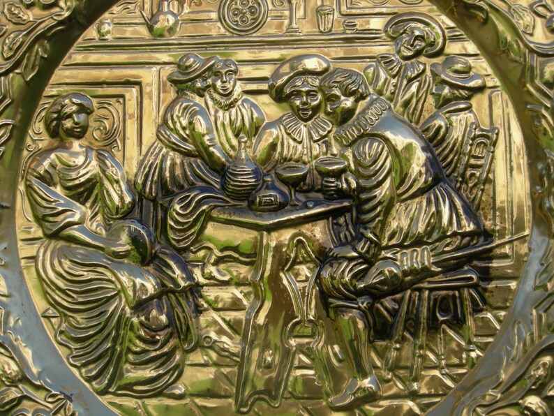 Vintage English Metal Plates Charger Renaissance - Etsy