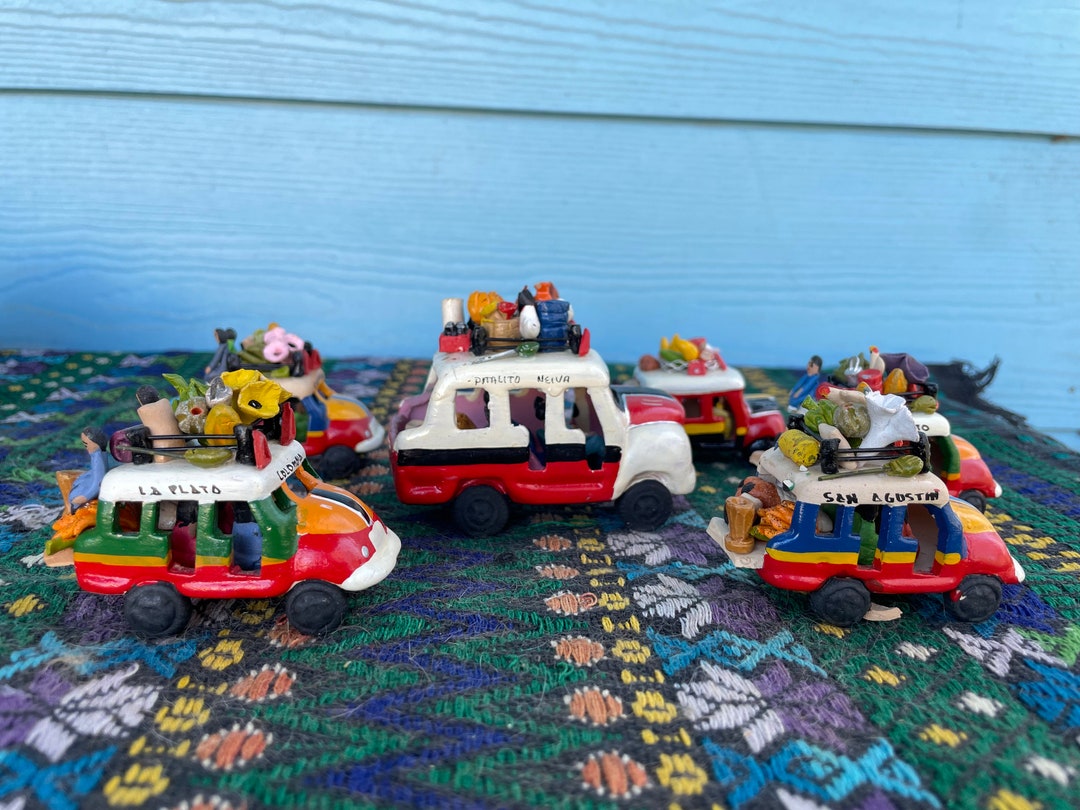 Vintage Folk Art Colombian Ceramic, Folk Art Bus, Chiva, Latin America ...