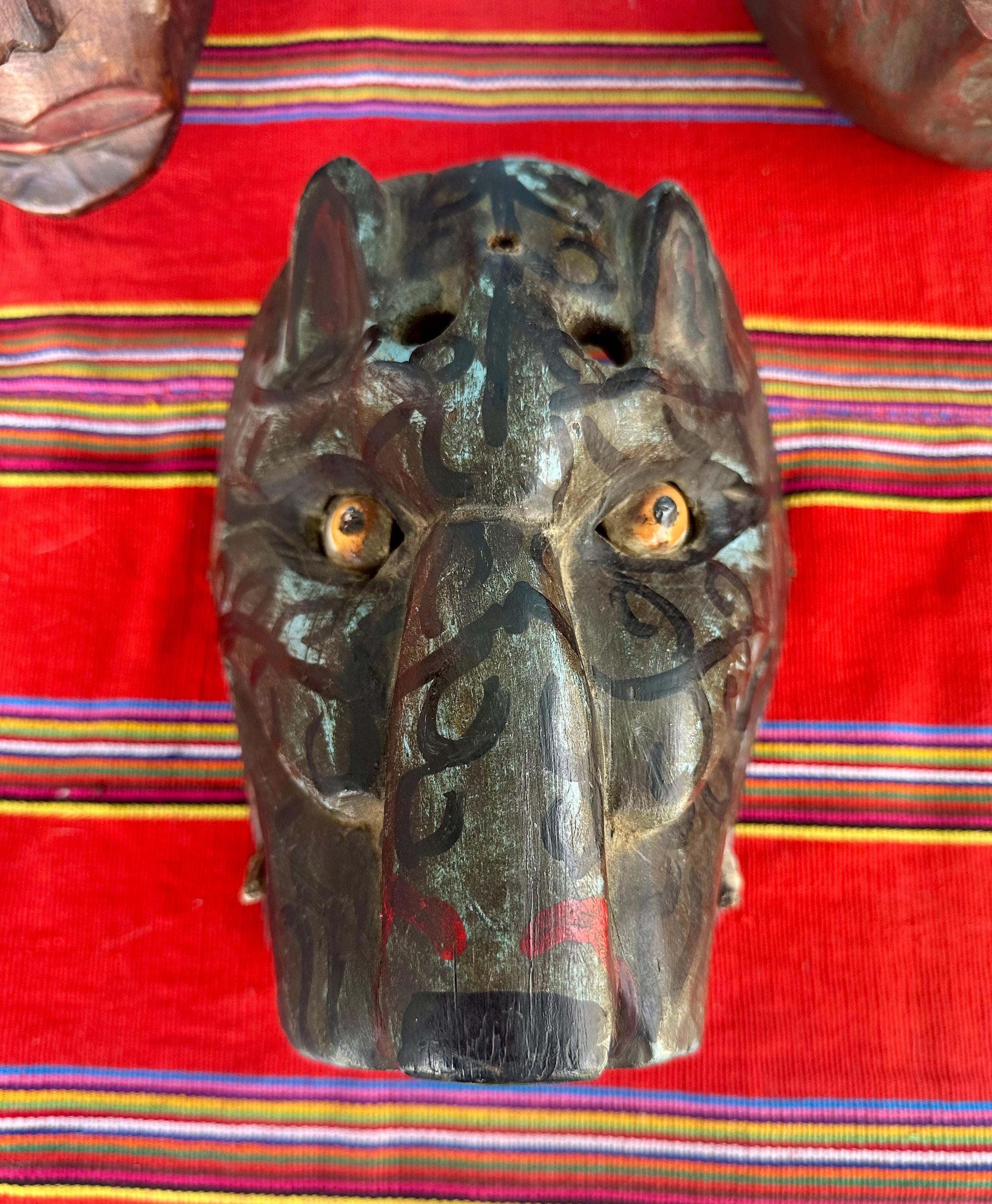 Vintage Guatemalan Masks, Mexican Mask, Folk Art Mask, Carved Mask ...