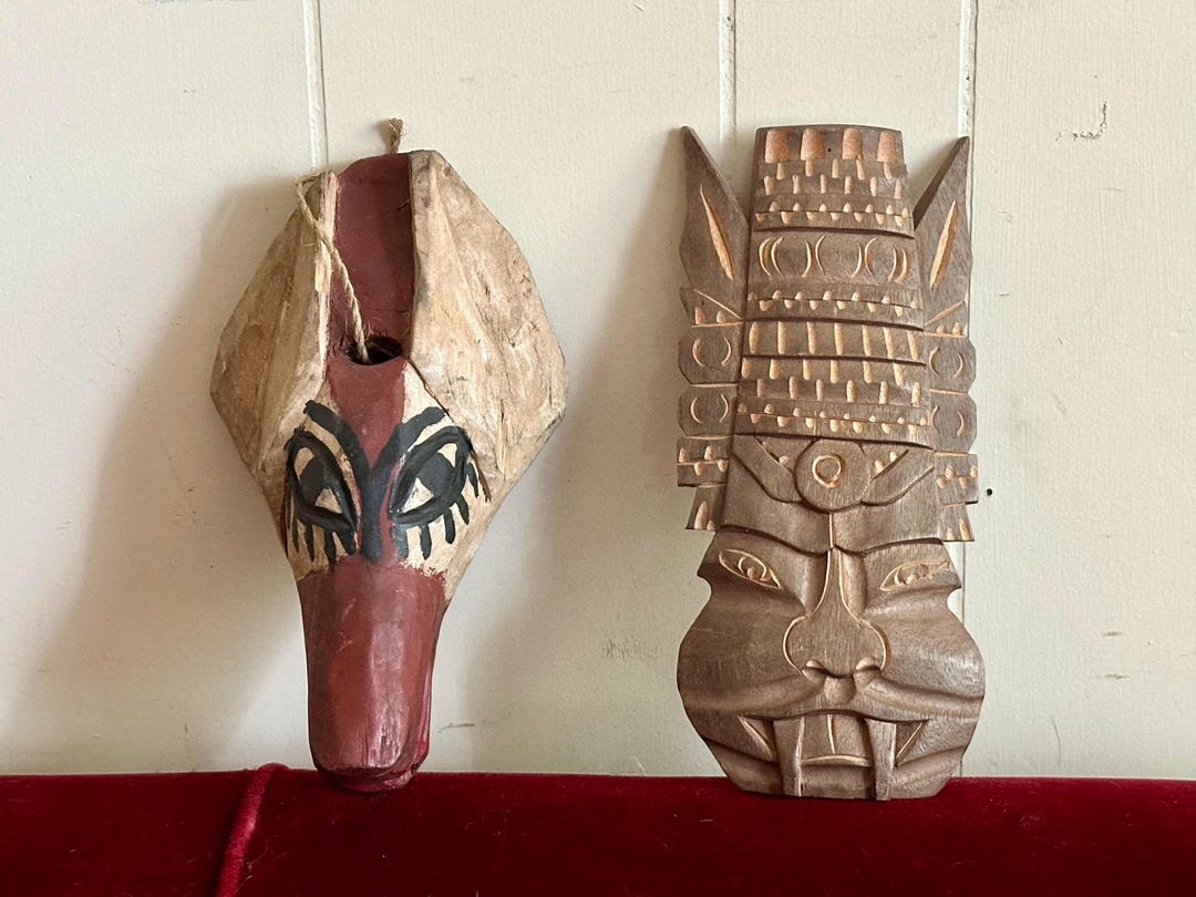 Vintage Folk Art Masks, Panama Mask, Mexican Mask, Guatemala Mask ...