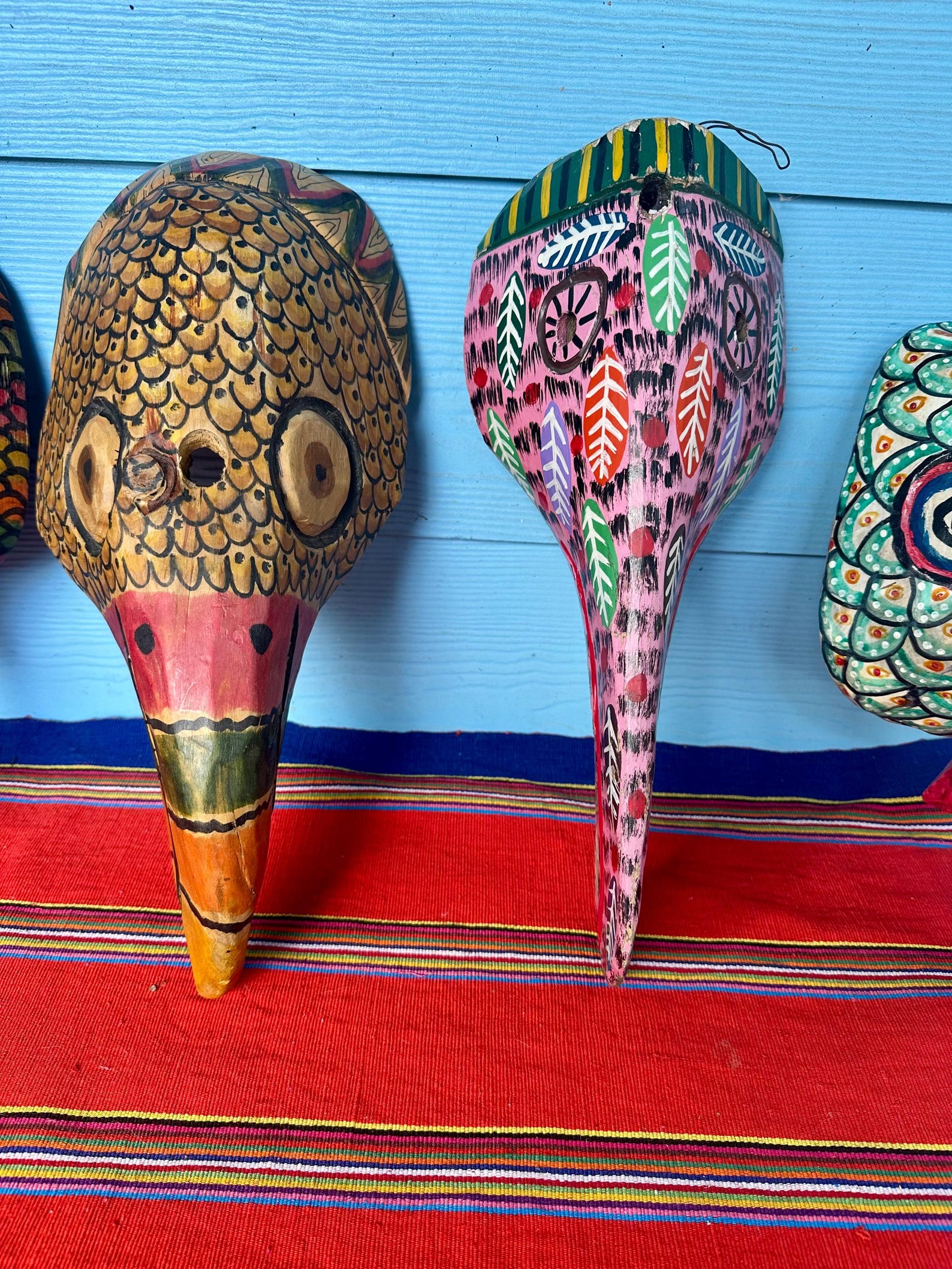 Vintage Folk Art Masks, Mexican Masks, Guerrero, Carved Mask ...