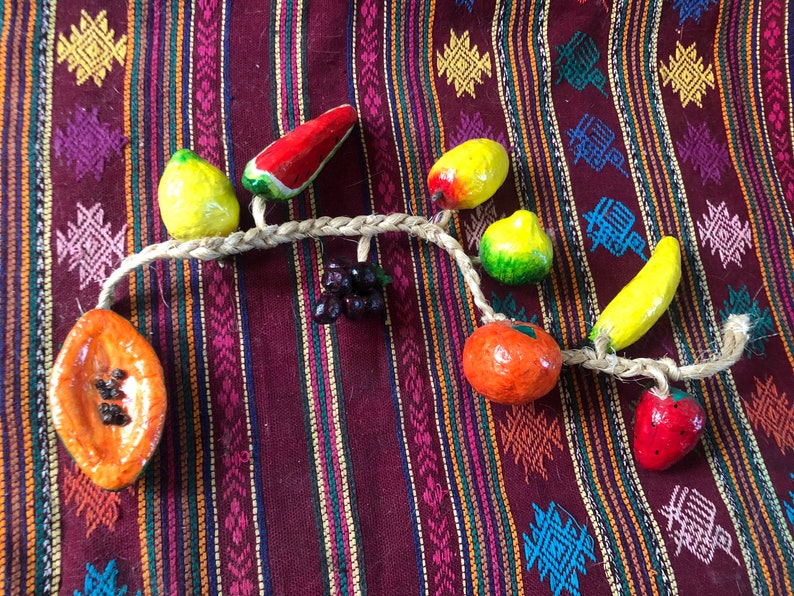 Vintage Vegetable Strands, Fruit Strands, Rastras, Kitchen Decor, Chili ...
