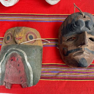 Vintage Guatemalan Masks, Mexican Mask, Folk Art Mask, Carved Mask ...