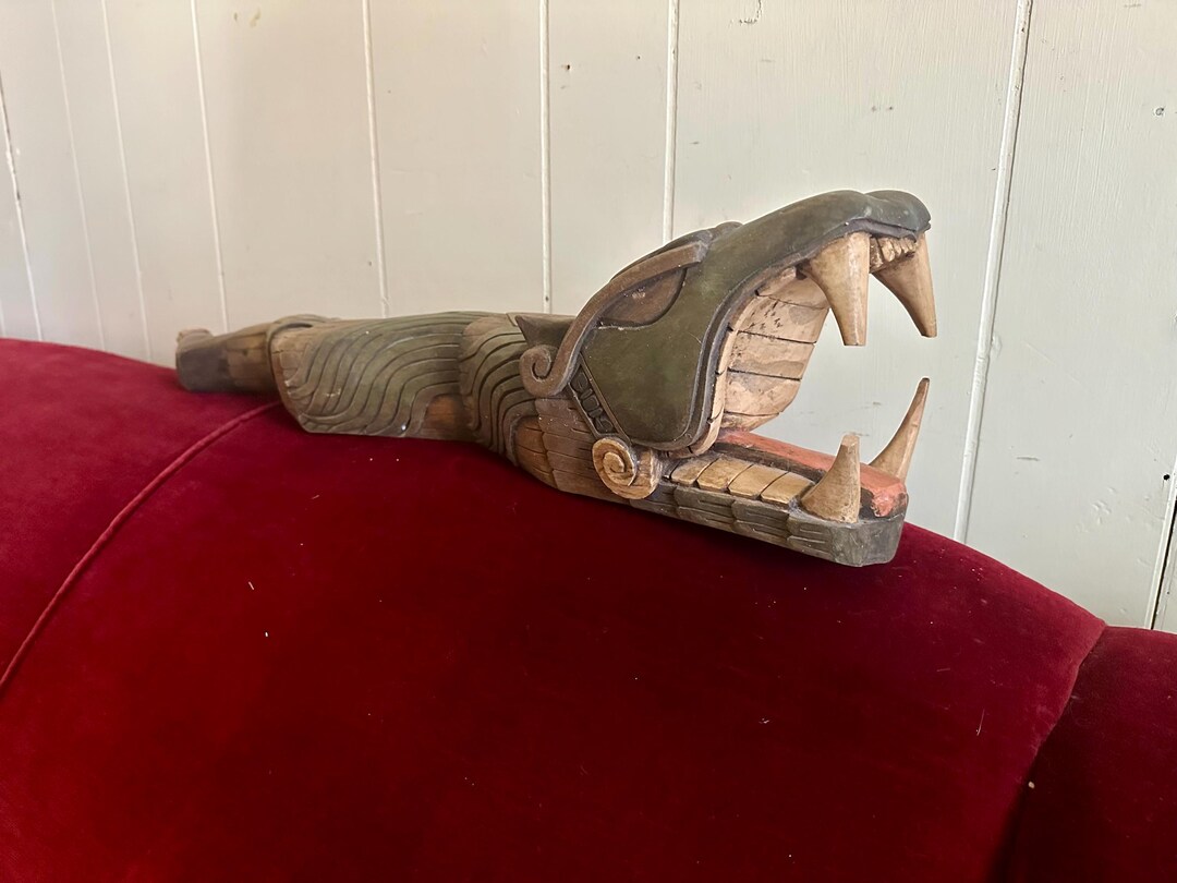 Vintage Mexican Aztec Dragon, Snake, Lizard, Carving, Alebrije, Folk ...
