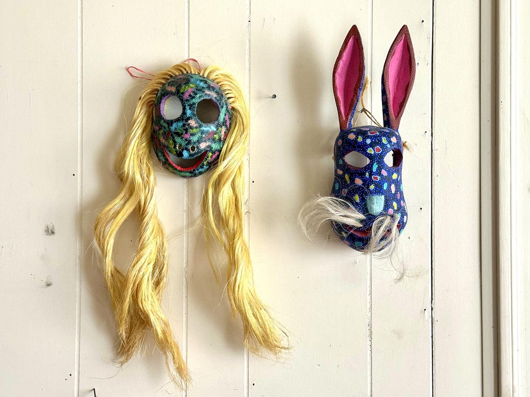 Vintage Mexican Mask, Oaxaca Mask, Carved Mask, Painted Mask, Santa Fe ...