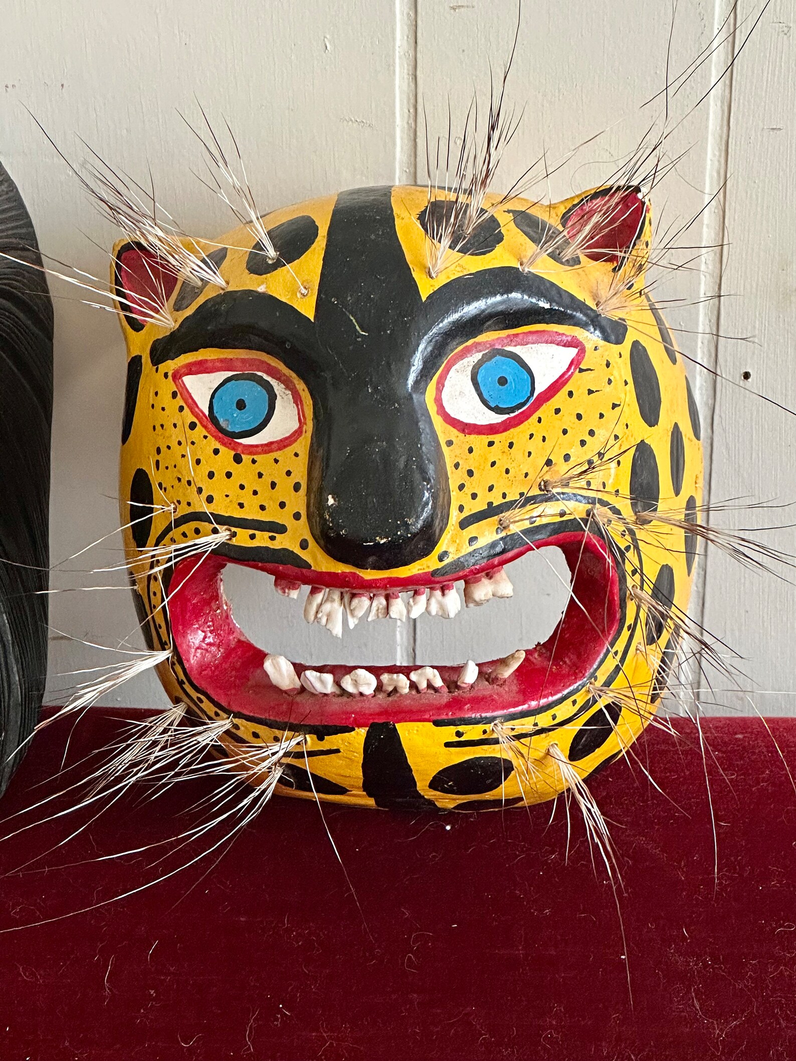 Vintage Mexican Mask, Guerrero Mask, Carved Mask, Tiger Mask, Jaguar ...