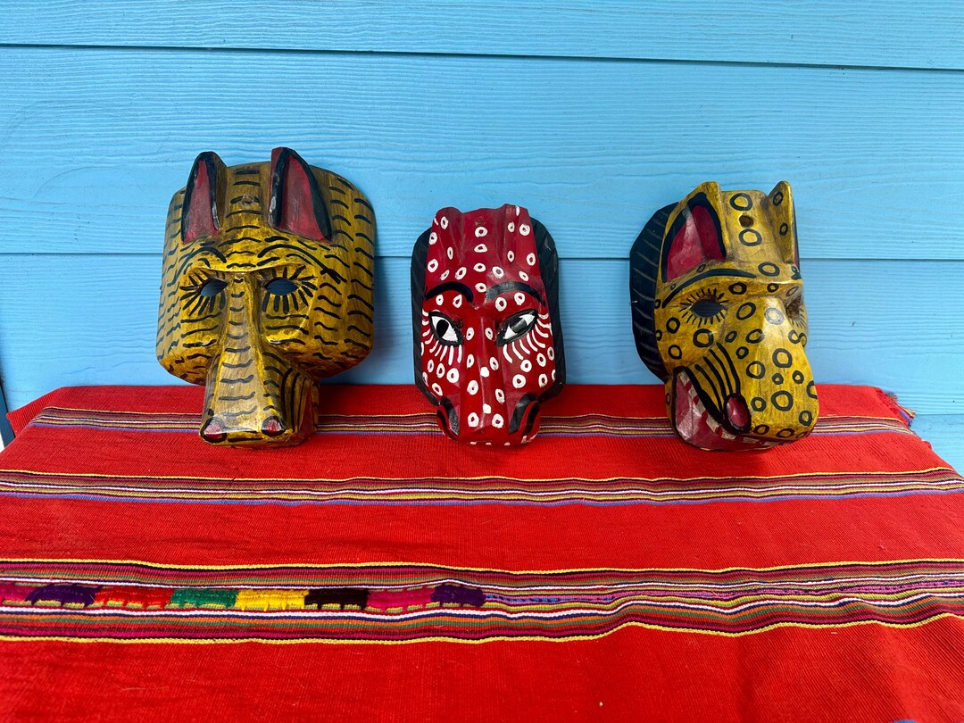 Vintage Mexican Masks, Guerrero Masks,jaguar, Tiger, Folk Art Masks ...