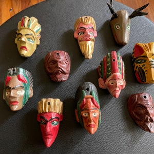 Vintage Miniature Masks, Mexican Masks, Carved Masks, Folk Art Masks ...