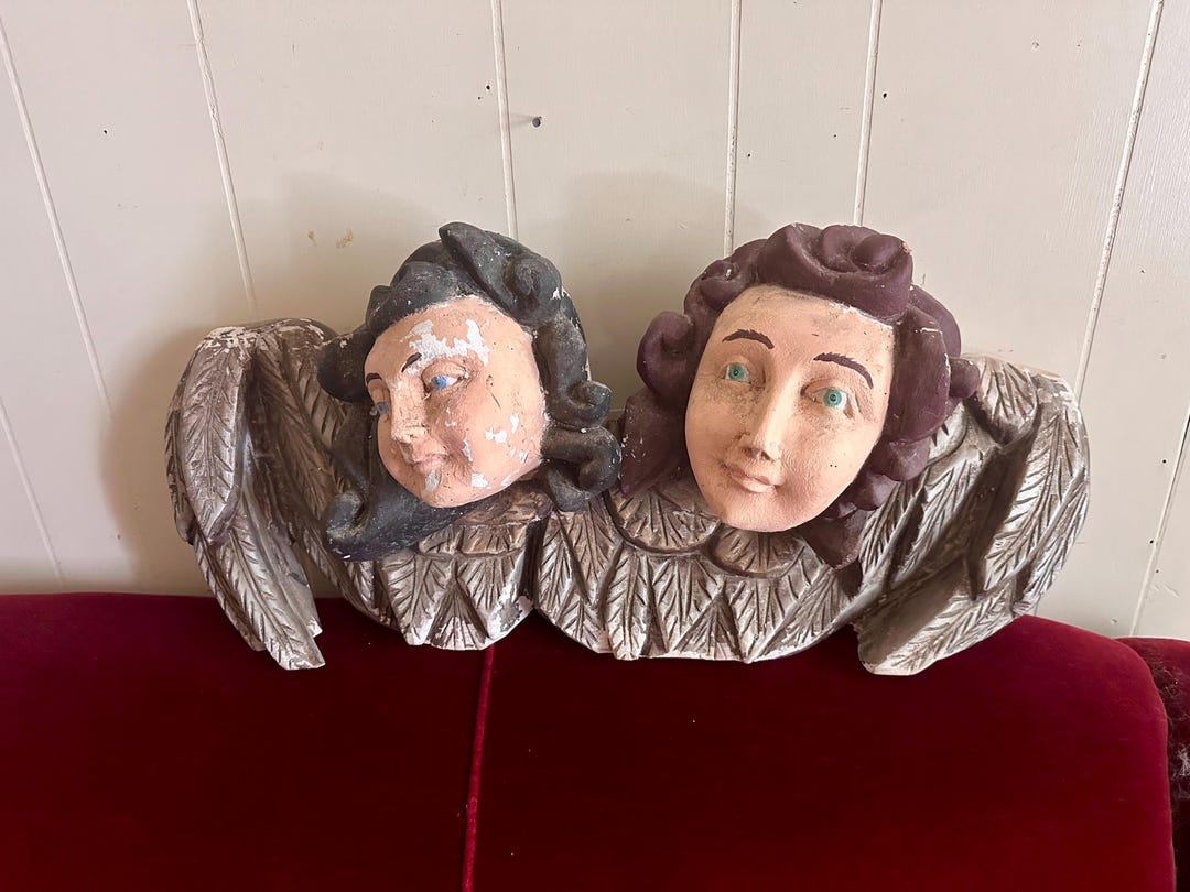 Vintage Angels Mexican, Cacheton Wood Angels, Mexican Folk Art, Hanging ...