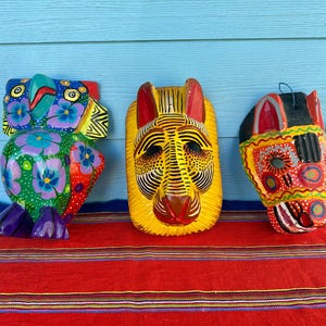 Vintage Guatemalan Masks, Mexican Mask, Folk Art Mask, Carved Mask ...