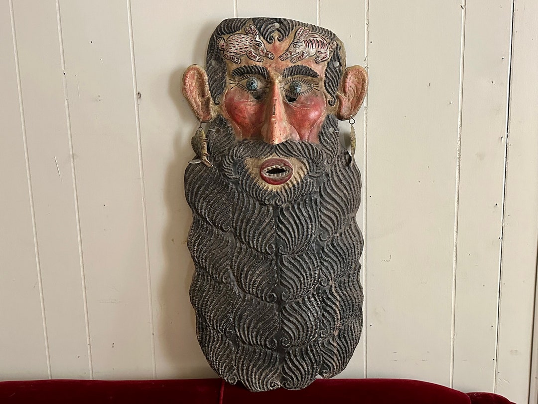 Vintage Barbon Mask Mexican Man Metal Mask Decorative Mask - Etsy