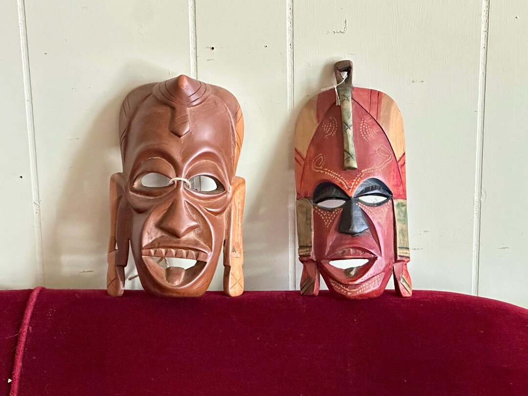 Vintage African Mask, Kenyan Mask, Folk Art Mask, East African, Carved ...