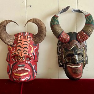 Vintage Mexican Masks, Horned Masks, Painted Masks, Guerrero Masks ...