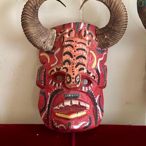 Vintage Mexican Masks, Horned Masks, Painted Masks, Guerrero Masks ...
