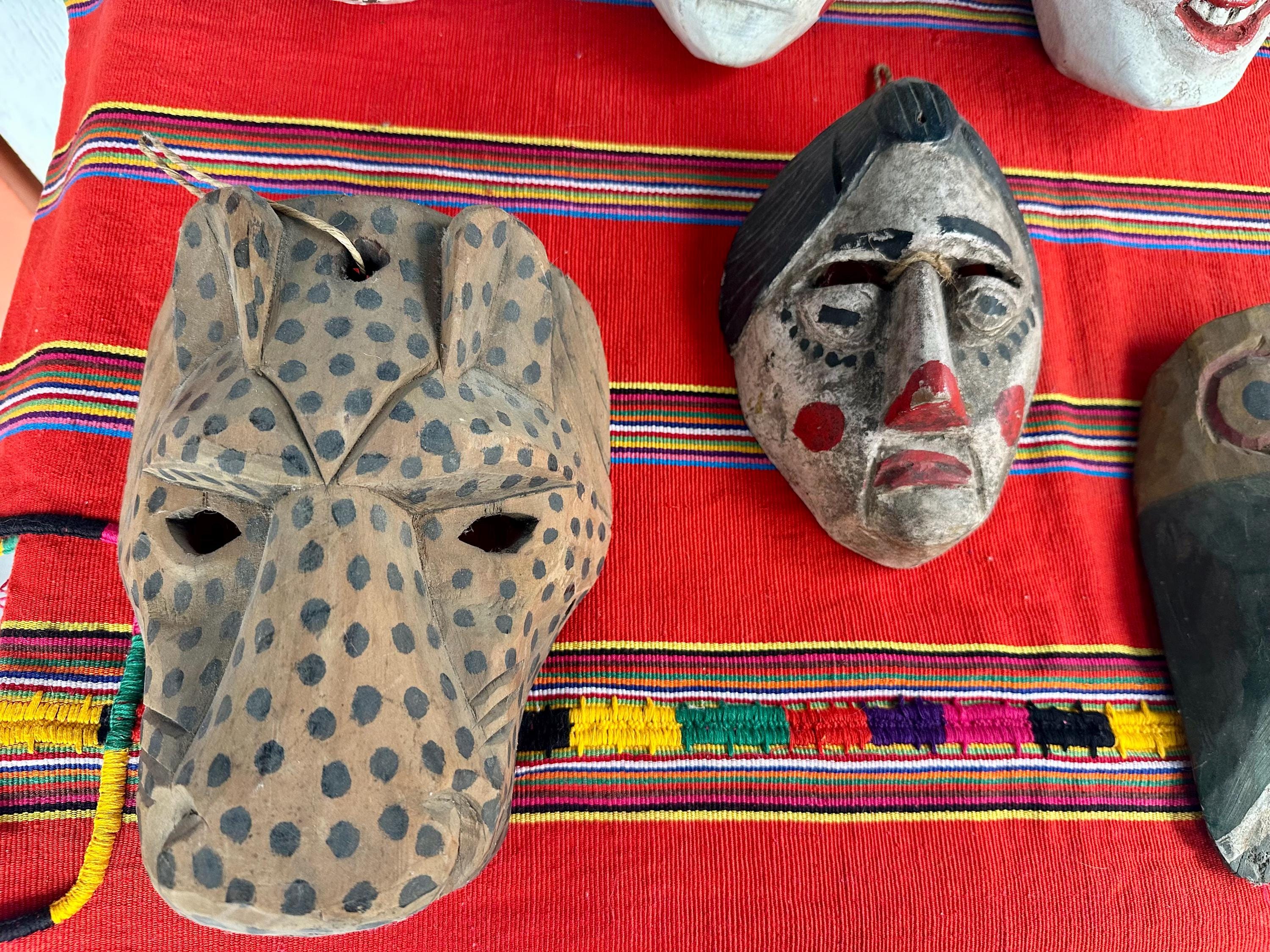 Vintage Guatemalan Masks, Mexican Mask, Folk Art Mask, Carved Mask ...