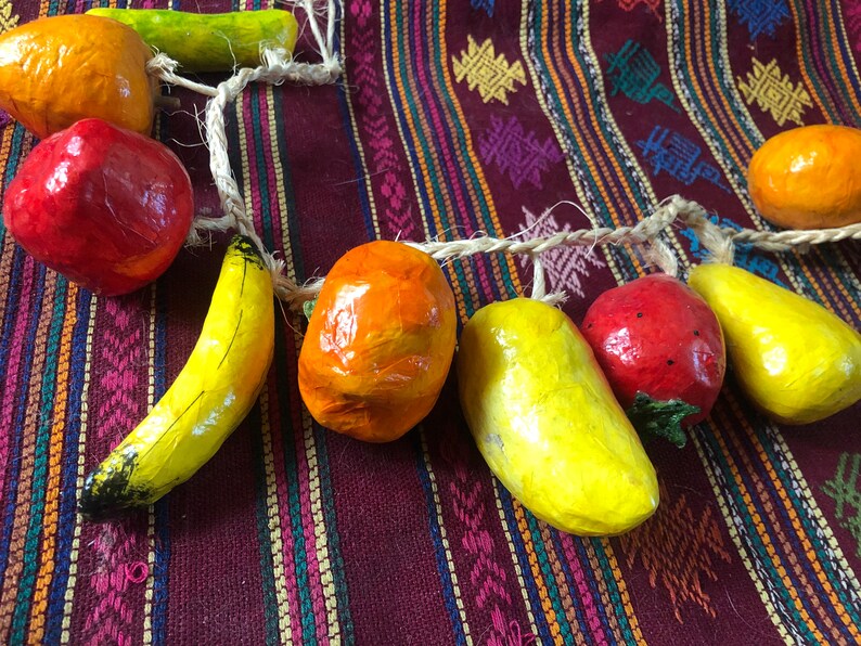 Vintage Vegetable Strands, Fruit Strands, Rastras, Kitchen Decor, Chili ...