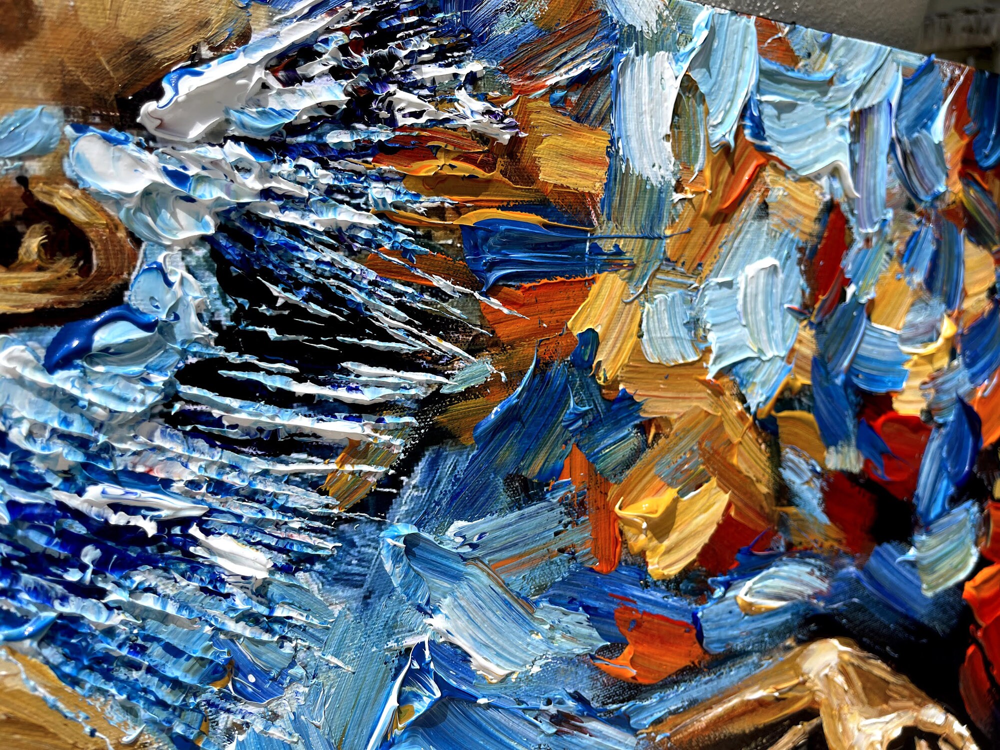 Oil Painting Bold Textured Background Vivid Colors Blends | Etsy