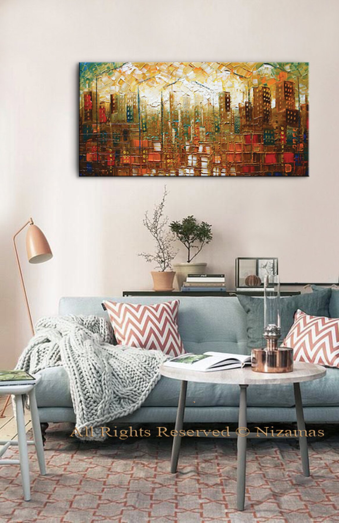 Art on Canvas Cityscape Adds an Aura of Traditional Elegance | Etsy
