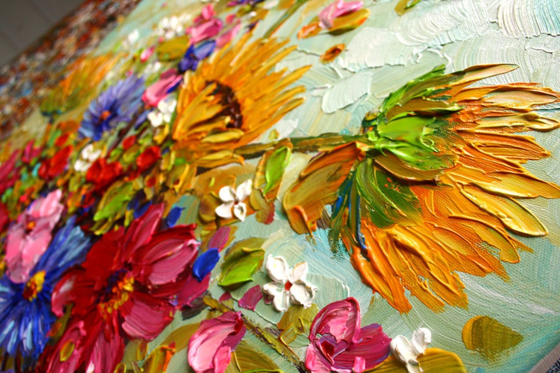 Oil Painting Colorful Canvas Brings the Beauty and Warmth of - Etsy