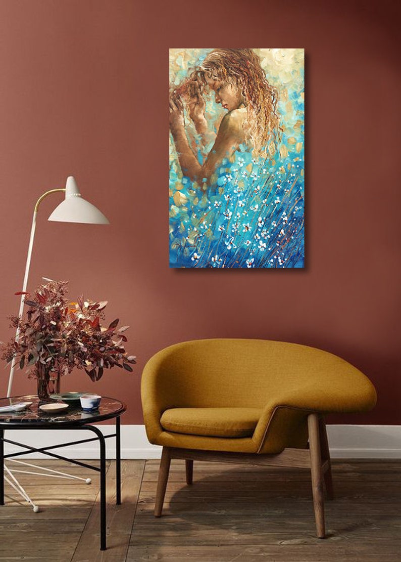 Art on Canvas Figure Flowing Lines and Soft Colors Will Add - Etsy