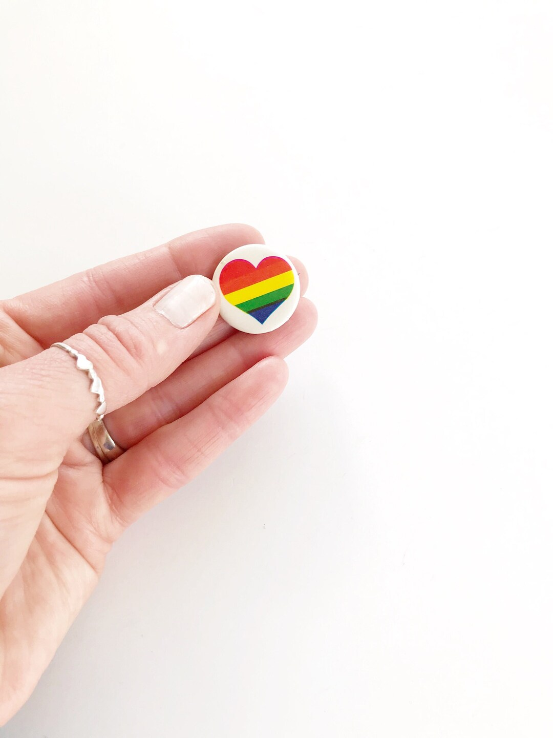 Vintage Rainbow Heart Pin Retro Awesome Jean Jacket Flair Love Pride ...