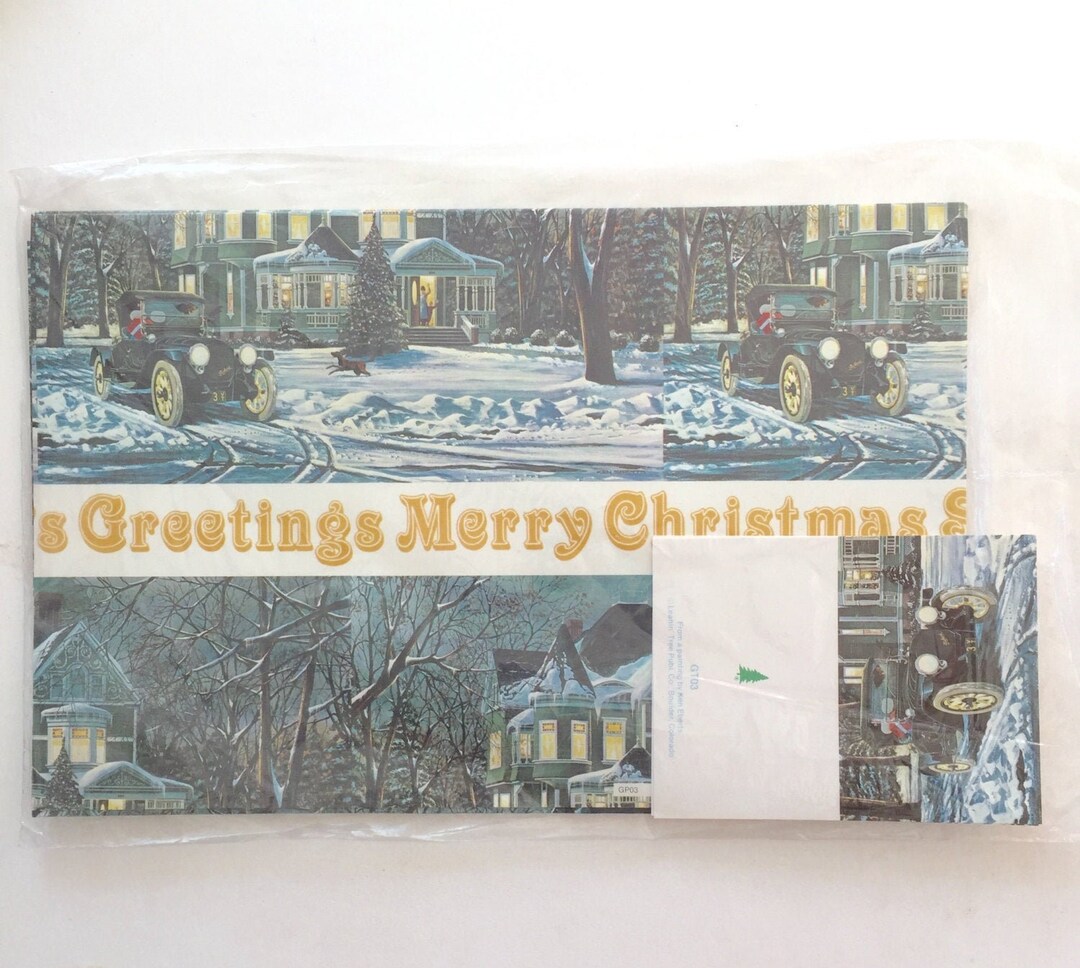 Vintage Christmas Gift Wrap | Ken Eberts Painting, Gift Tags (2 Sheets ...