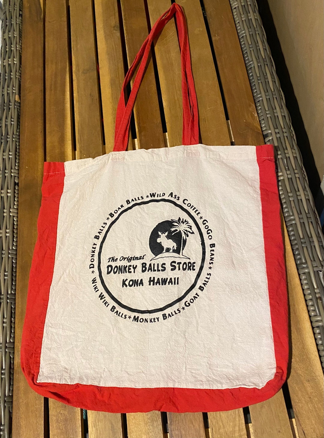 The Original Donkey Balls Store Kona Hawaii Reusable Cotton Tote ...