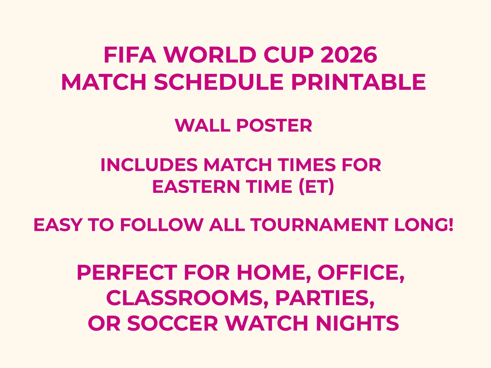 FIFA World Cup 2026 Schedule Poster | Football Tournament Bracket ...