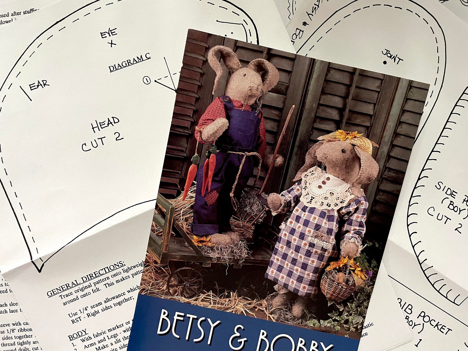 Indygo Junction Vintage Sewing Pattern BETSY & BOBBY 24" Boy and Girl ...