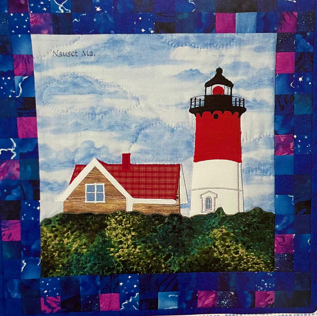 Lighthouse Quilt Pattern: Nauset MA Appliqué Block (16" Square) - Etsy