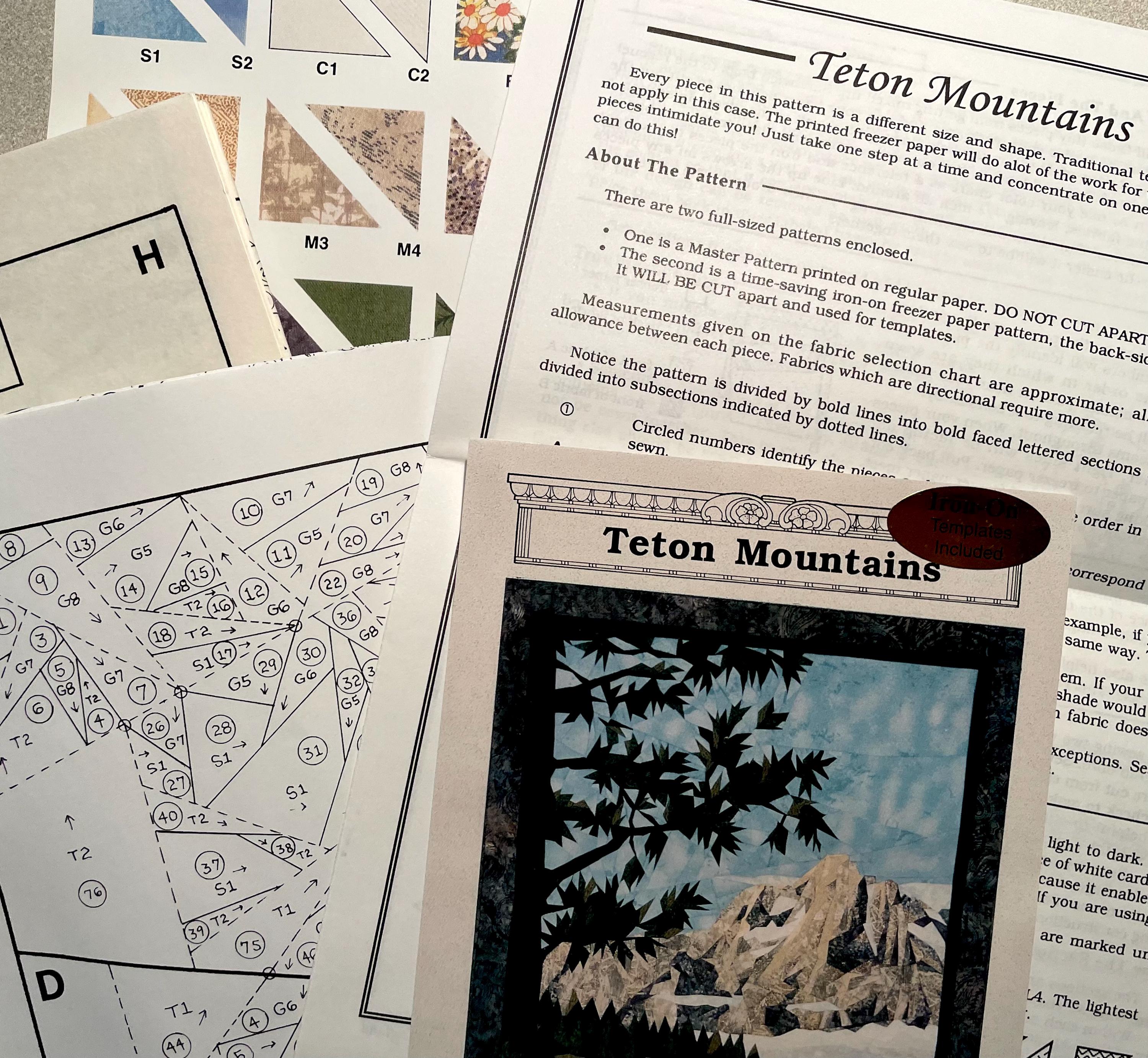 England Design Studios Advanced Picture Piecing Quilt Pattern TETON ...