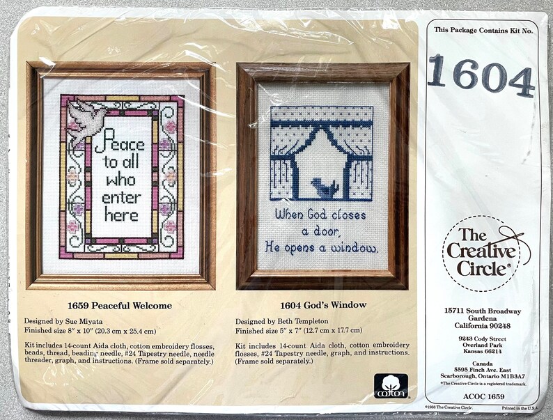 The Creative Circle Vintage Cross Stitch Kit GOD'S WINDOW Simple ...