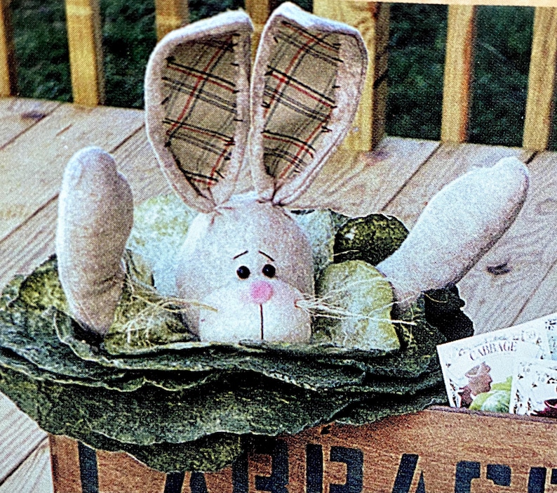 Prairie Grove Peddler Sewing Pattern CABBAGE HEAD 13" Bunny Head of ...
