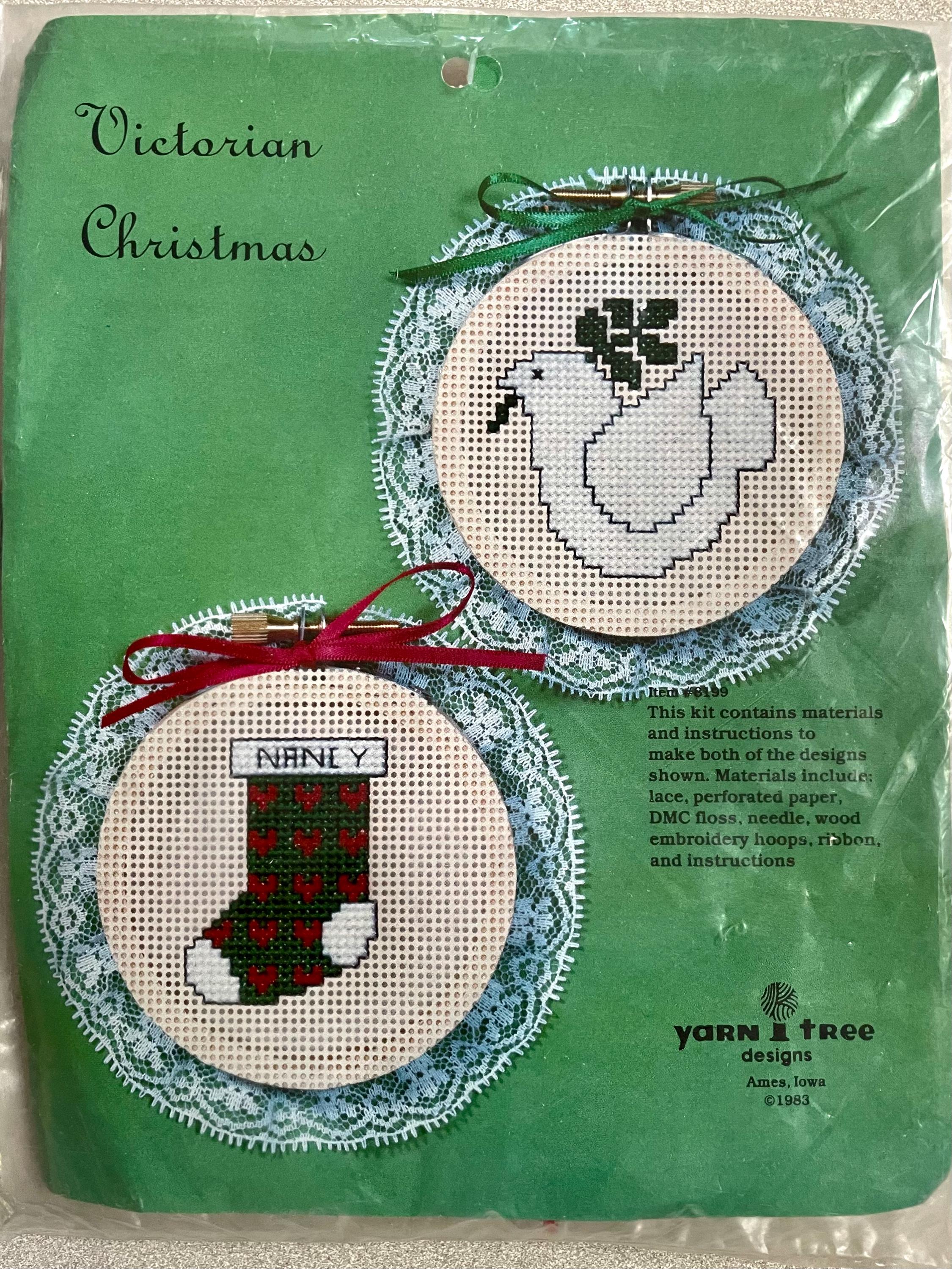 Yarn Tree Vintage Perforated Paper Cross Stitch Ornament Kit VICTORIAN ...