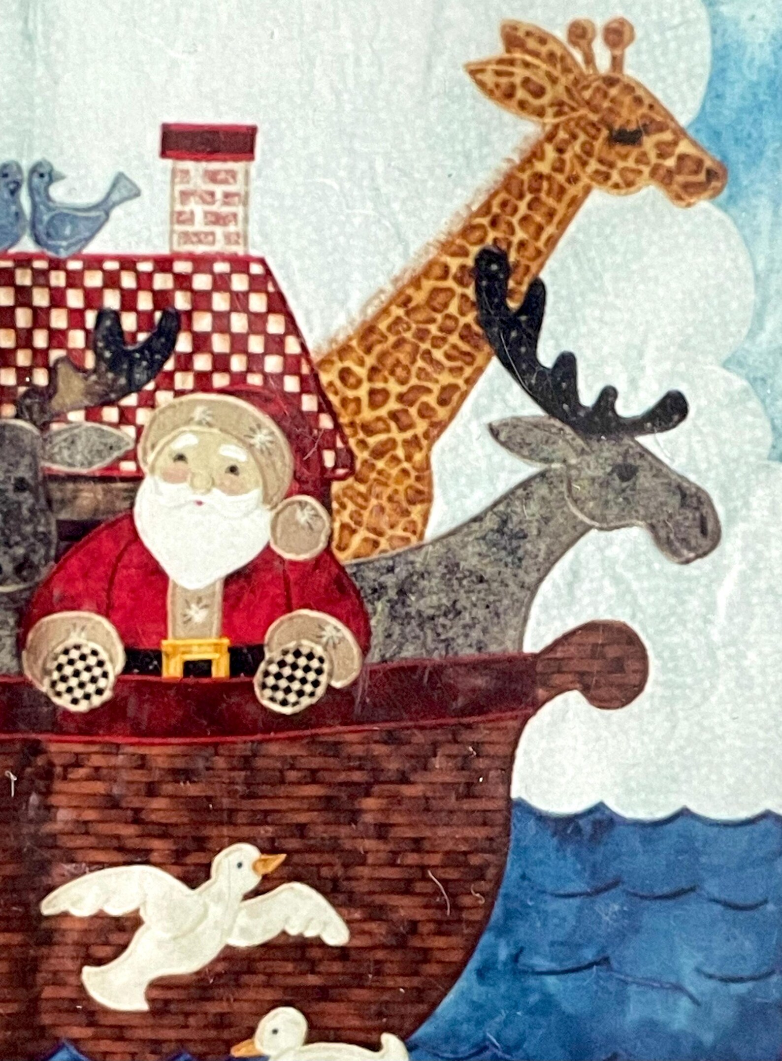 Vintage Appliqué Quilt Pattern Pack~ SANTA'S ARK~ Happy Whimsical ...