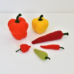 Peppers Crochet Pattern, Pepper Crochet Pattern, Pepper Amigurumi Food ...