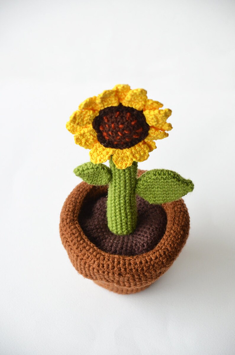 Sunflower in Pot Crochet Pattern Flower in Pot Crochet - Etsy