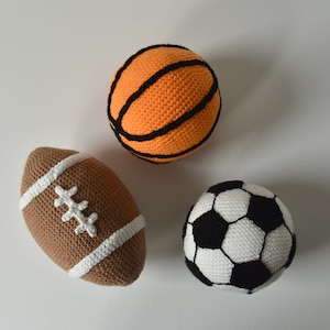 Ball Sports Set Crochet Pattern, Football Amigurumi, American Football ...