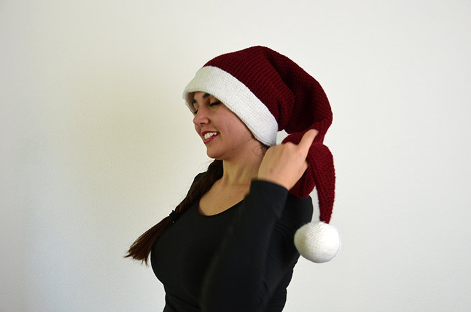 Long Christmas Hat Crochet Pattern, Large Santa Hat Crochet Pattern ...