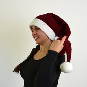 Long Christmas Hat Crochet Pattern, Large Santa Hat Crochet Pattern ...