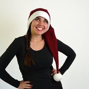 Long Christmas Hat Crochet Pattern, Large Santa Hat Crochet Pattern ...
