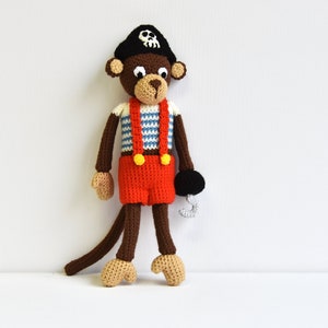 Pirate Crochet Pattern, Pirate Amigurumi Pattern, Monkey Crochet ...